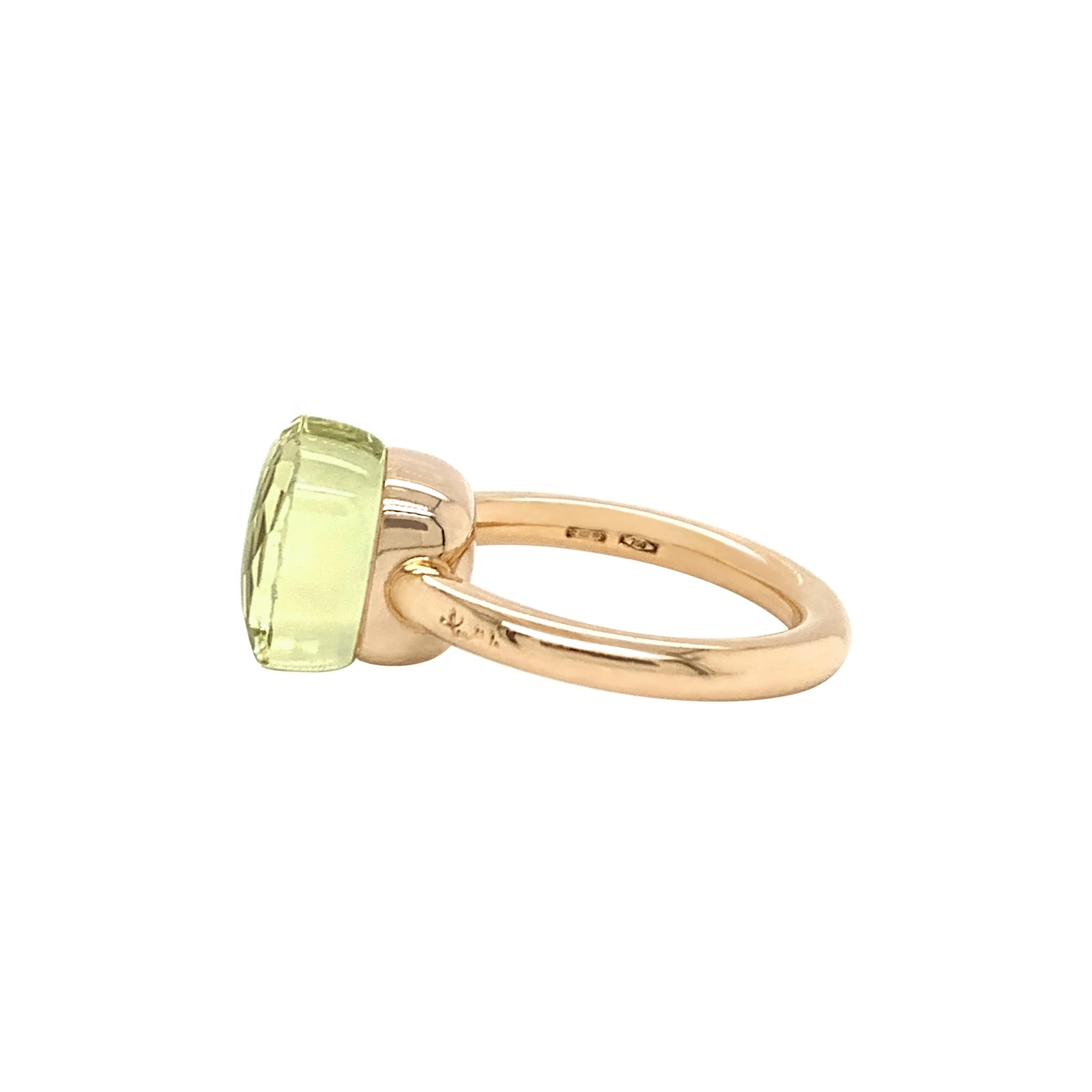 Pomellato Nudo Collection Lemon Quartz 18 Carat Rose Gold Ring at 1stDibs