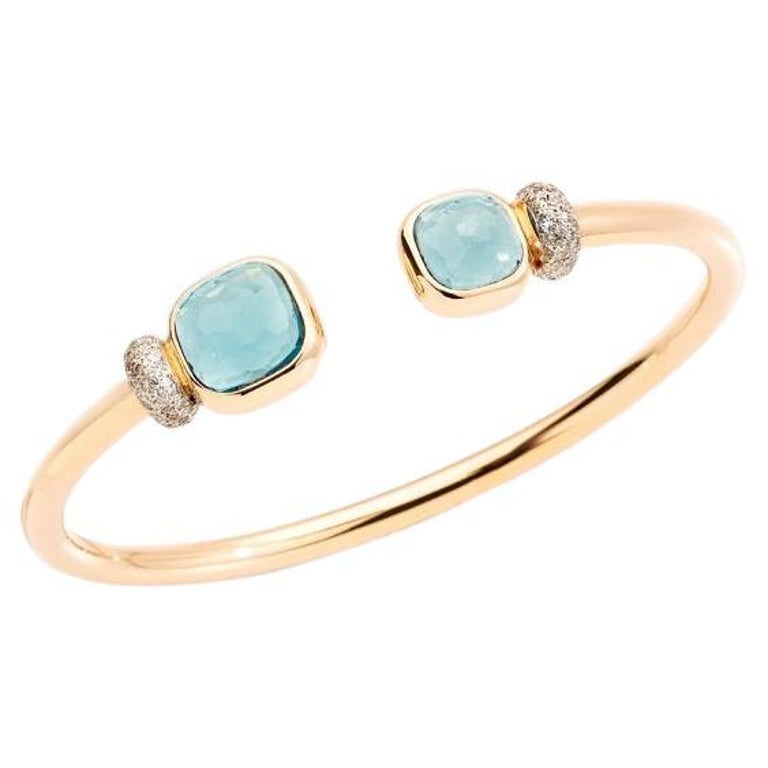 Pomellato Nudo Petite 18k Rose Gold with Sky Blue Topaz BC1006O7WHRDB0OY For Sale at 1stDibs