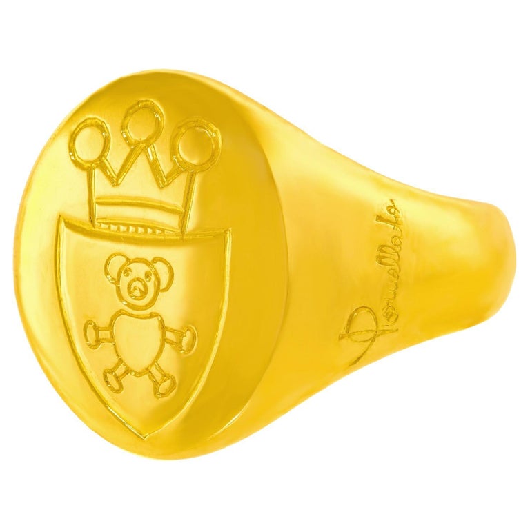 Pomellato Signature Teddy Bear Signet Ring 18k For Sale at 1stDibs