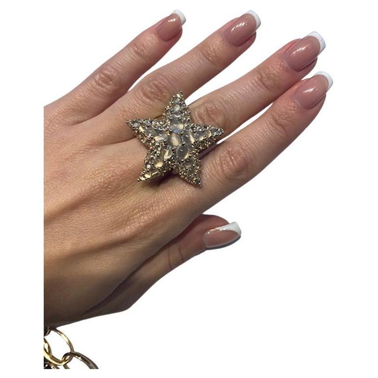 Pomellato Starfish Ring Sirene Ring in Rose Gold Moonstone and Topaz ...