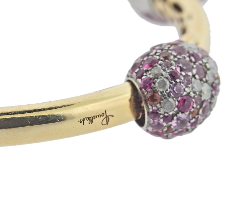 Pomellato Tango Gold Diamond Sapphire Bangle Bracelet For Sale at 1stDibs