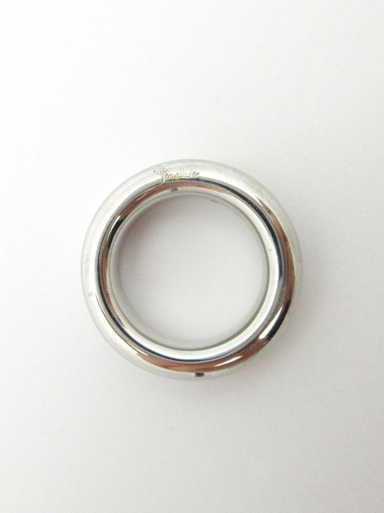 Pomellato Tango Smooth Wide Band Ring 18 Karat White Gold Designer at ...