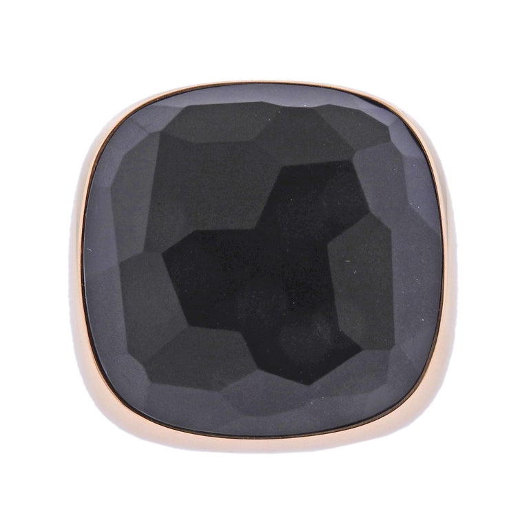 Pomellato Victoria Black Jet Rose Gold Cocktail Ring For Sale at 1stDibs