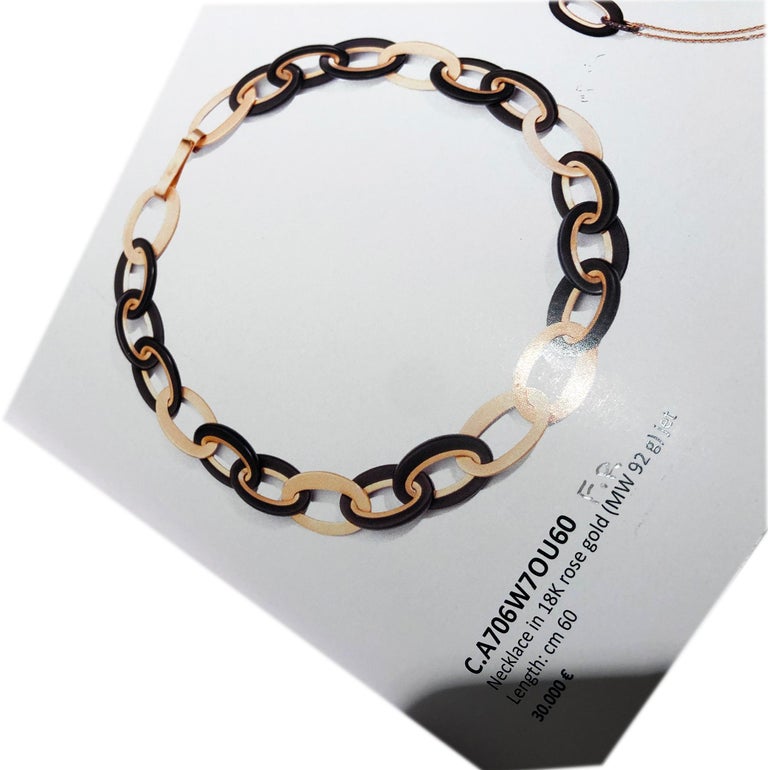 Pomellato Victoria Iconic Collection Jet 18 Karat Rose Gold Necklace at ...