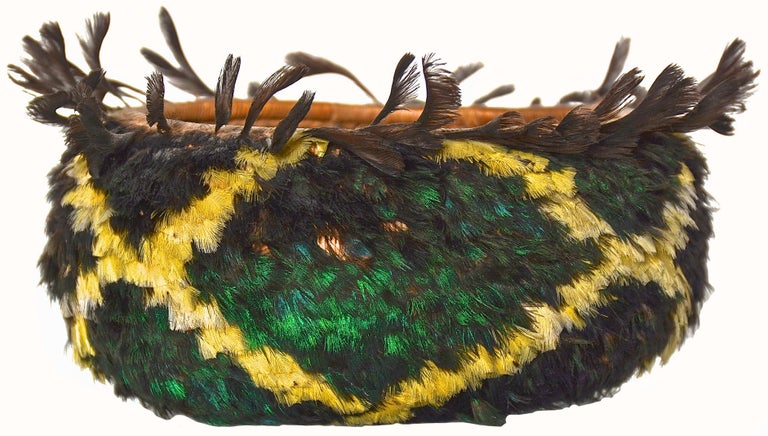 Pomo Coiled and Feather Basket For Sale at 1stDibs | pomo baskets for sale