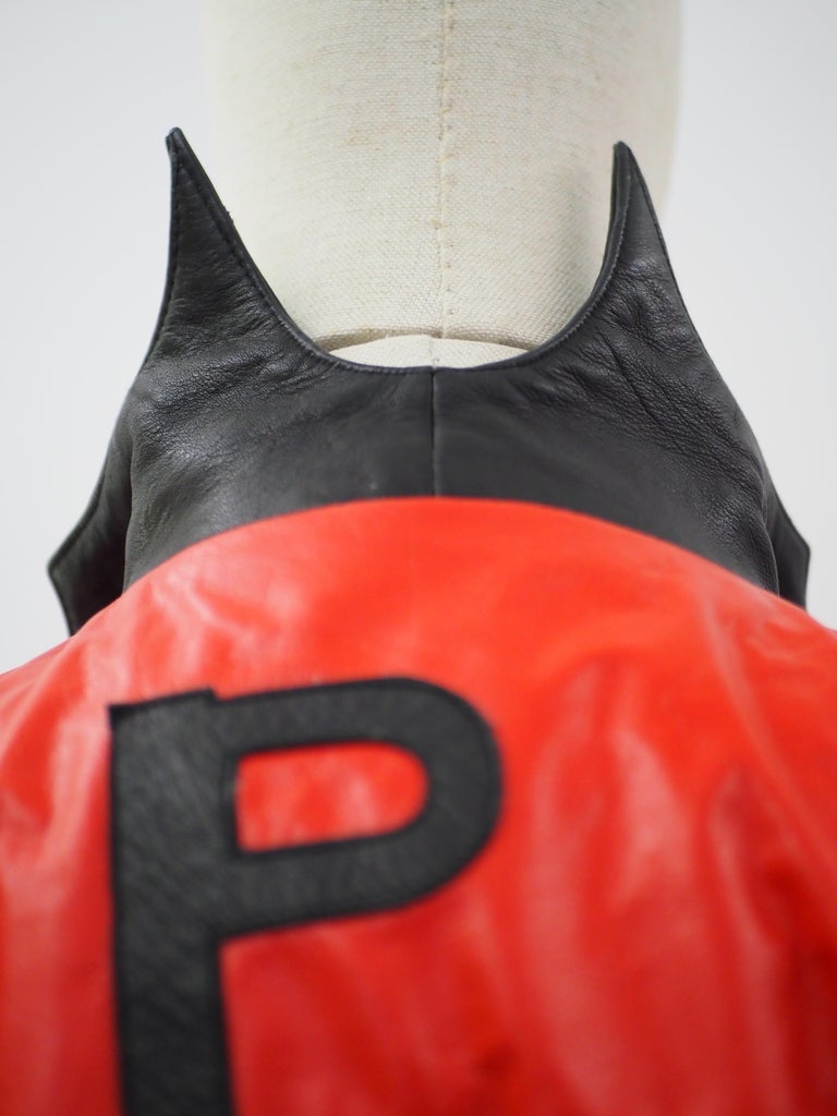 Pompoos Multicoloured leather bomber jacket For Sale at 1stDibs