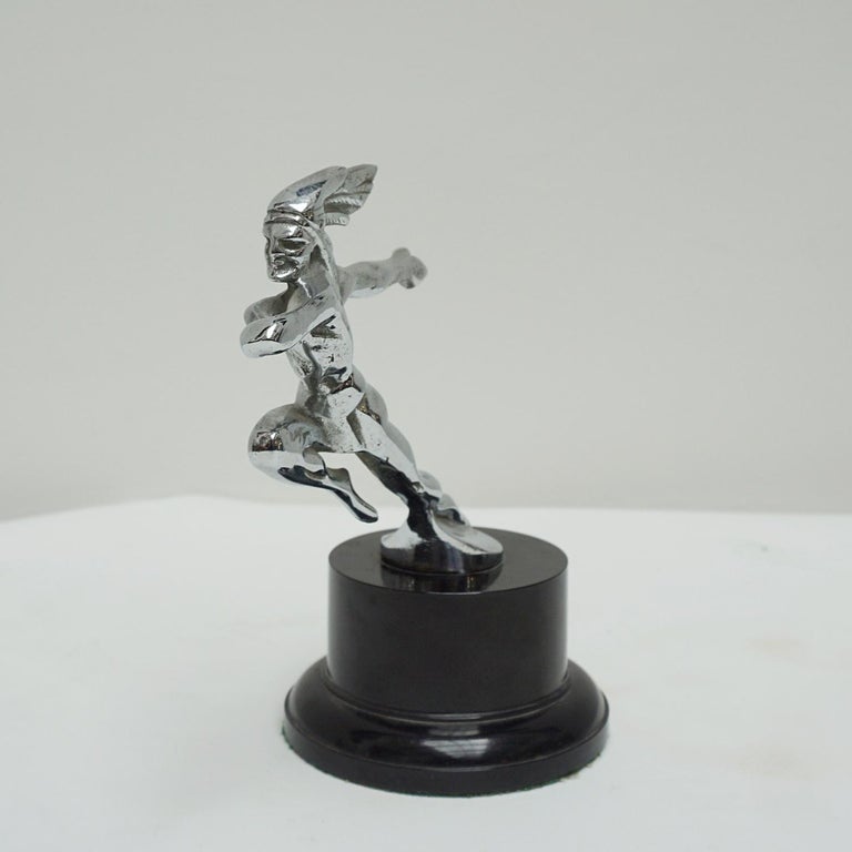 Pontiac Running Chief 1930s Nickel Plated Mascot For Sale at 1stDibs
