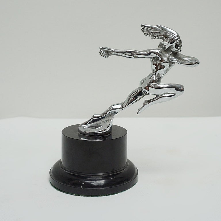 Pontiac Running Chief 1930s Nickel Plated Mascot For Sale at 1stDibs