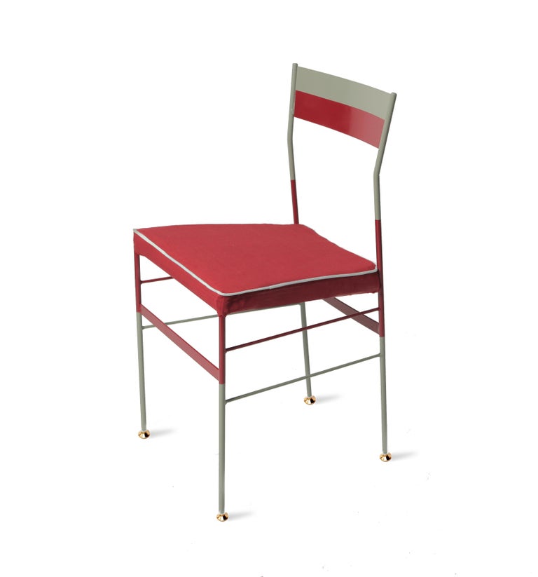 Pontina Rosso Grey Chair Made in Italy For Sale at 1stDibs