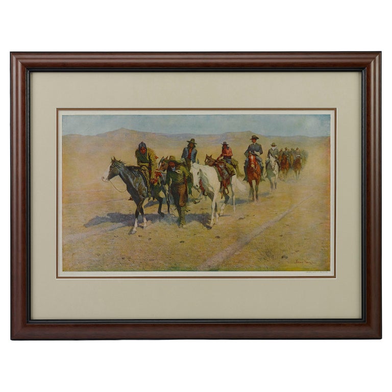 "Pony Tracks in the Buffalo Trail" Frederic Remington Chromolithograph ...