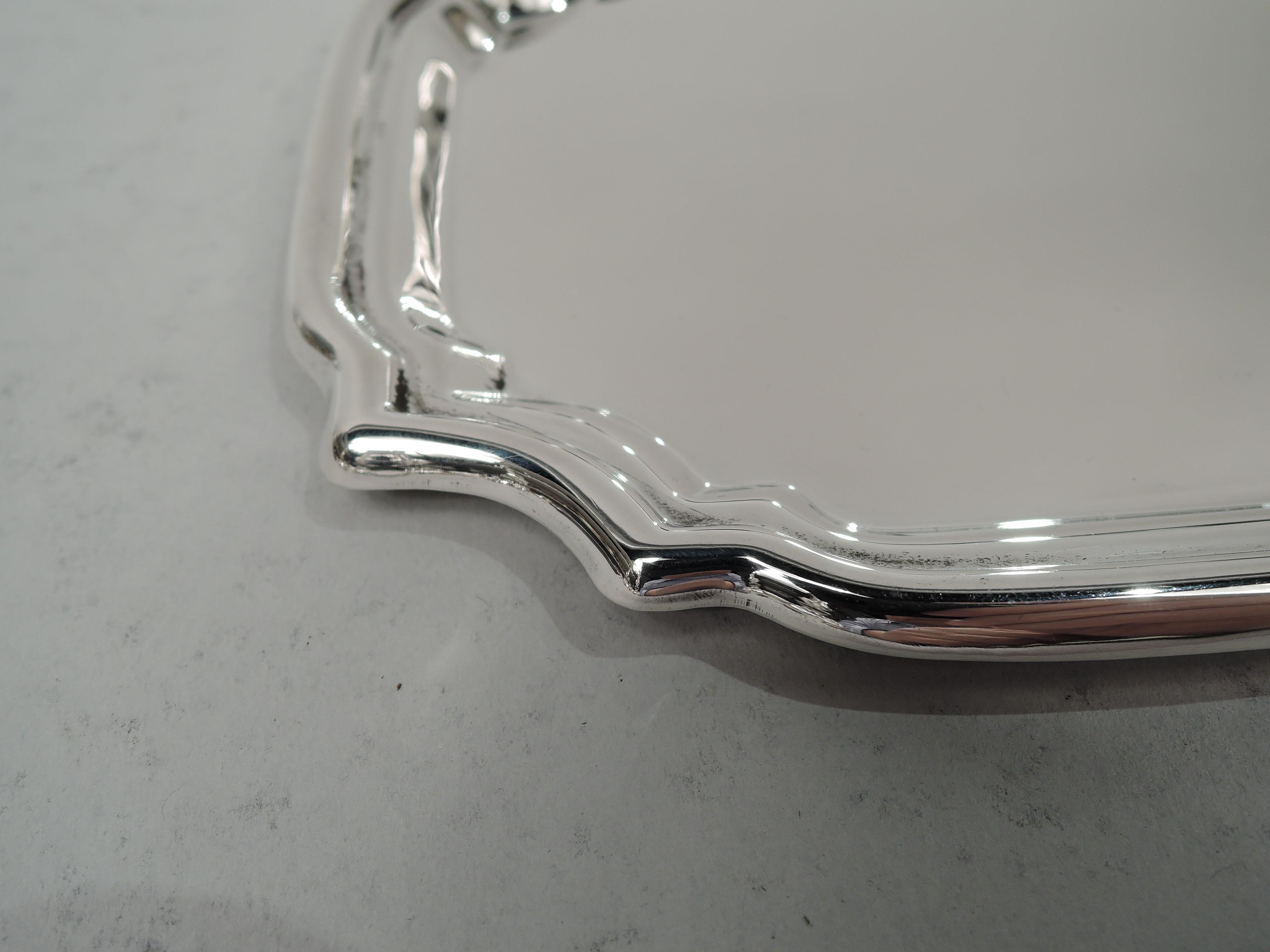 Poole Modern Georgian Sterling Silver Cartouche Tray For Sale at 1stDibs