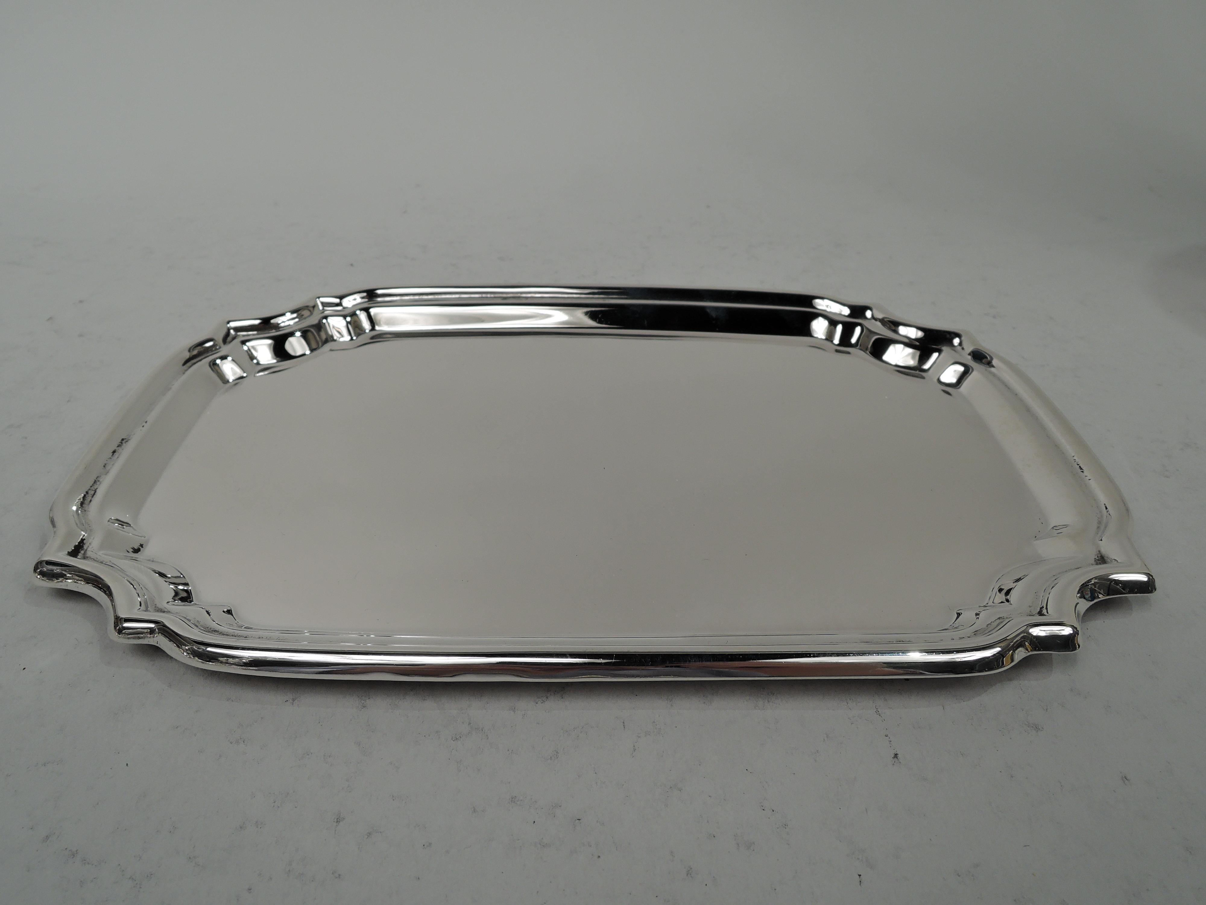 Poole Modern Georgian Sterling Silver Cartouche Tray For Sale at 1stDibs