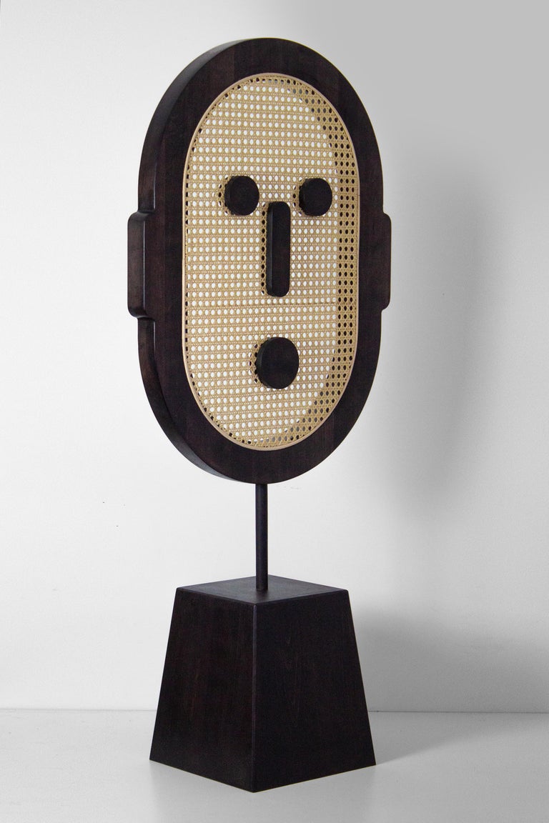 Poorex Face Rattan Mask Decorative Object by Nów For Sale at 1stDibs