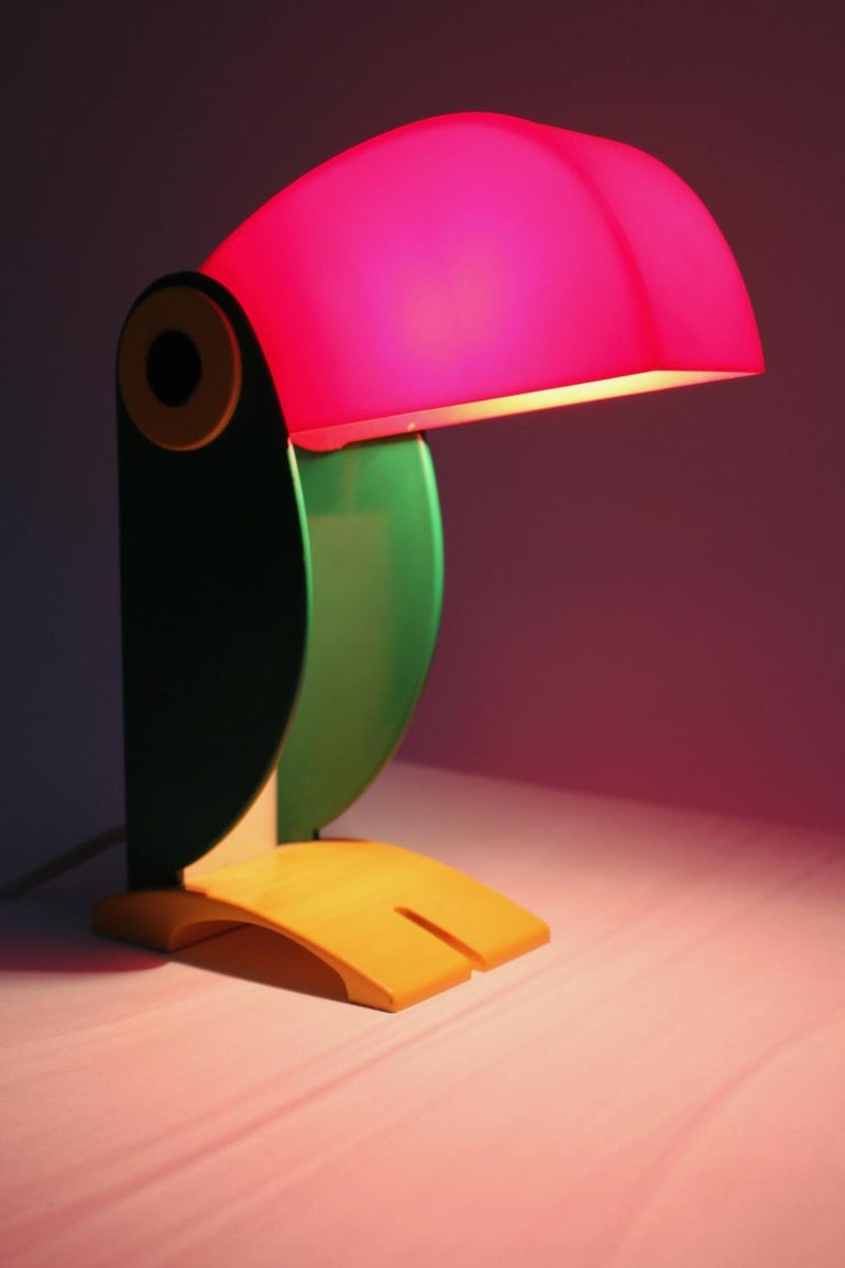 Pop Art Cockatoo Vintage Table Lamp Oldtimer Ferrari Yellow Green Red ...