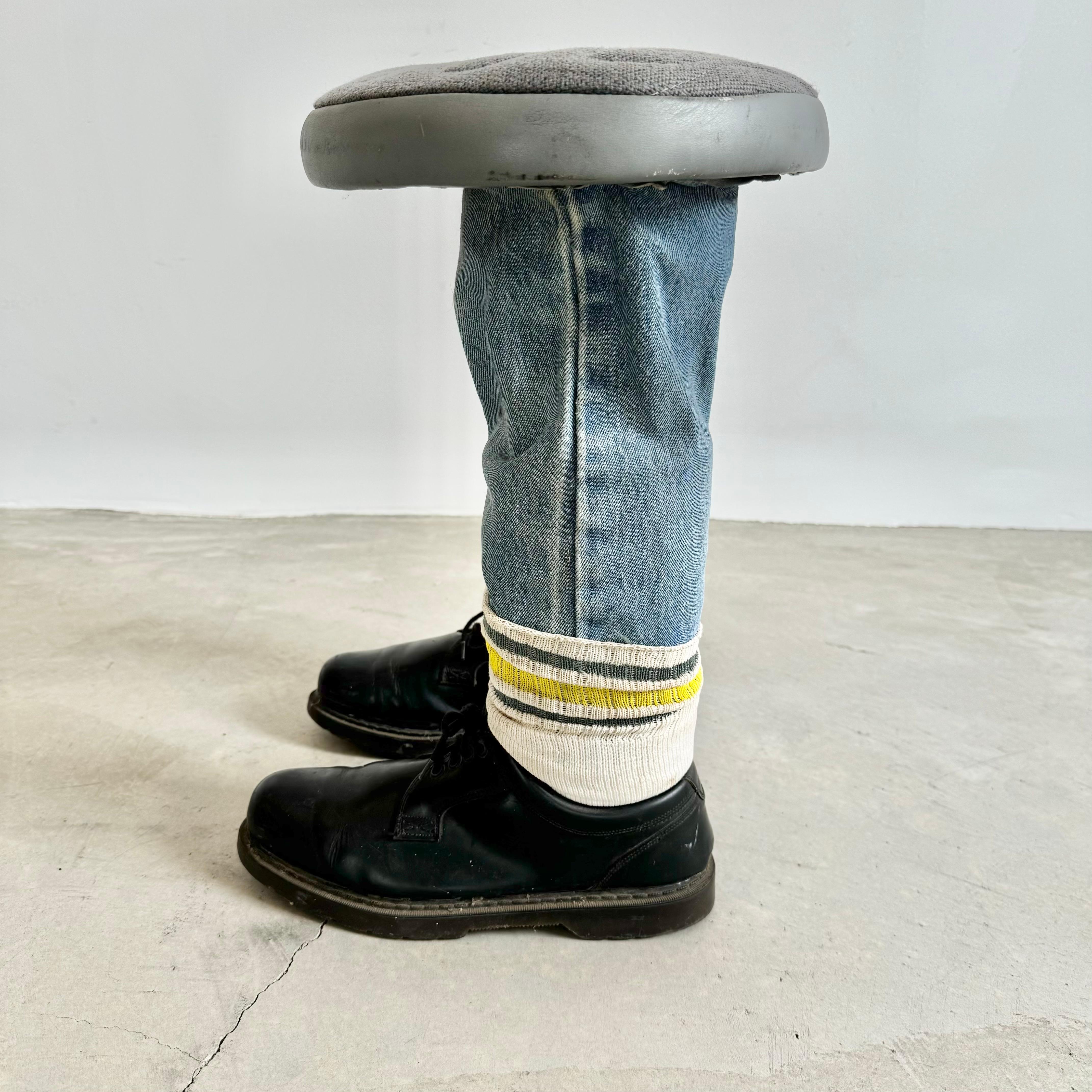 Pop-Art Legs with Work Shoes Stool, 1990s USA For Sale at 1stDibs