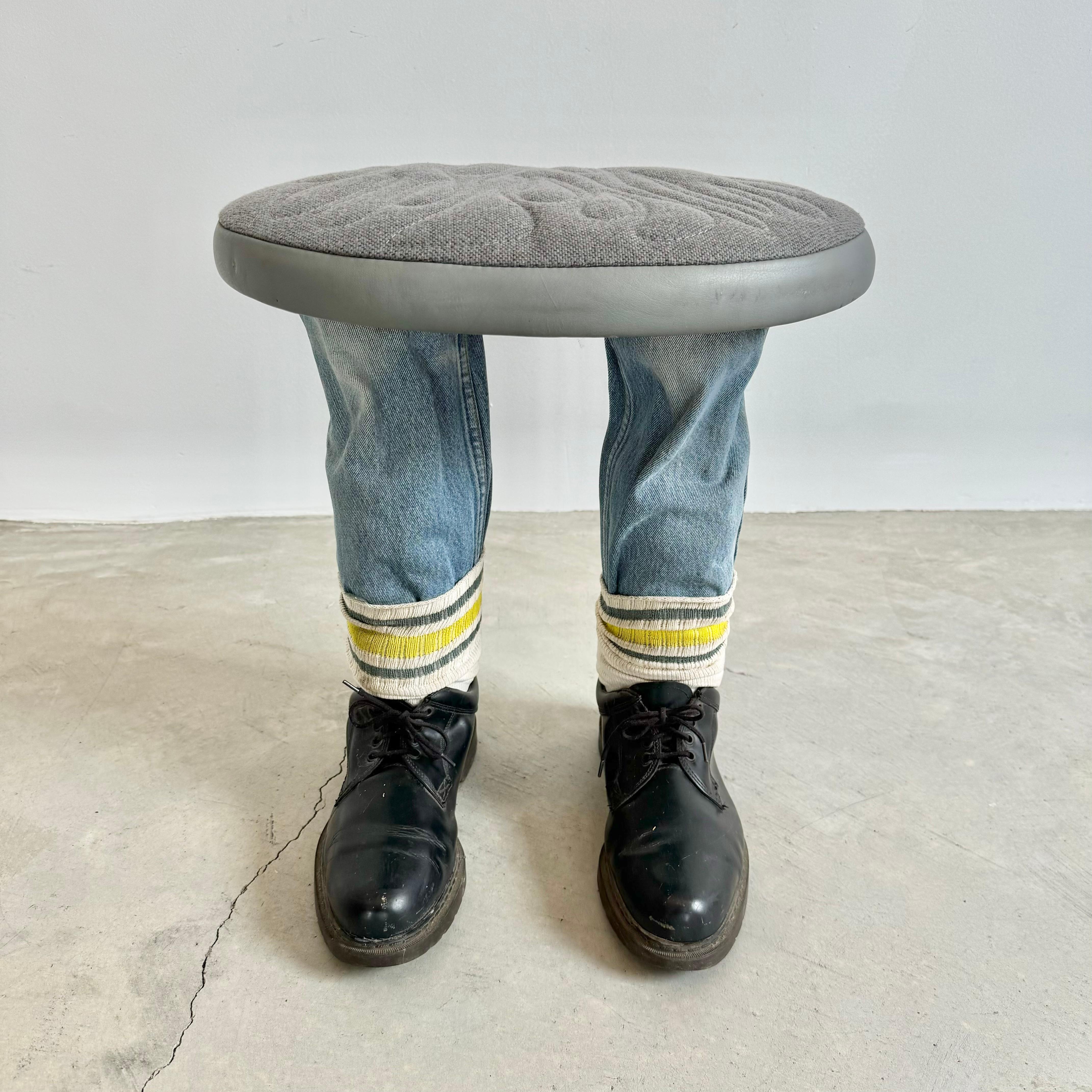 Pop-Art Legs with Work Shoes Stool, 1990s USA For Sale at 1stDibs