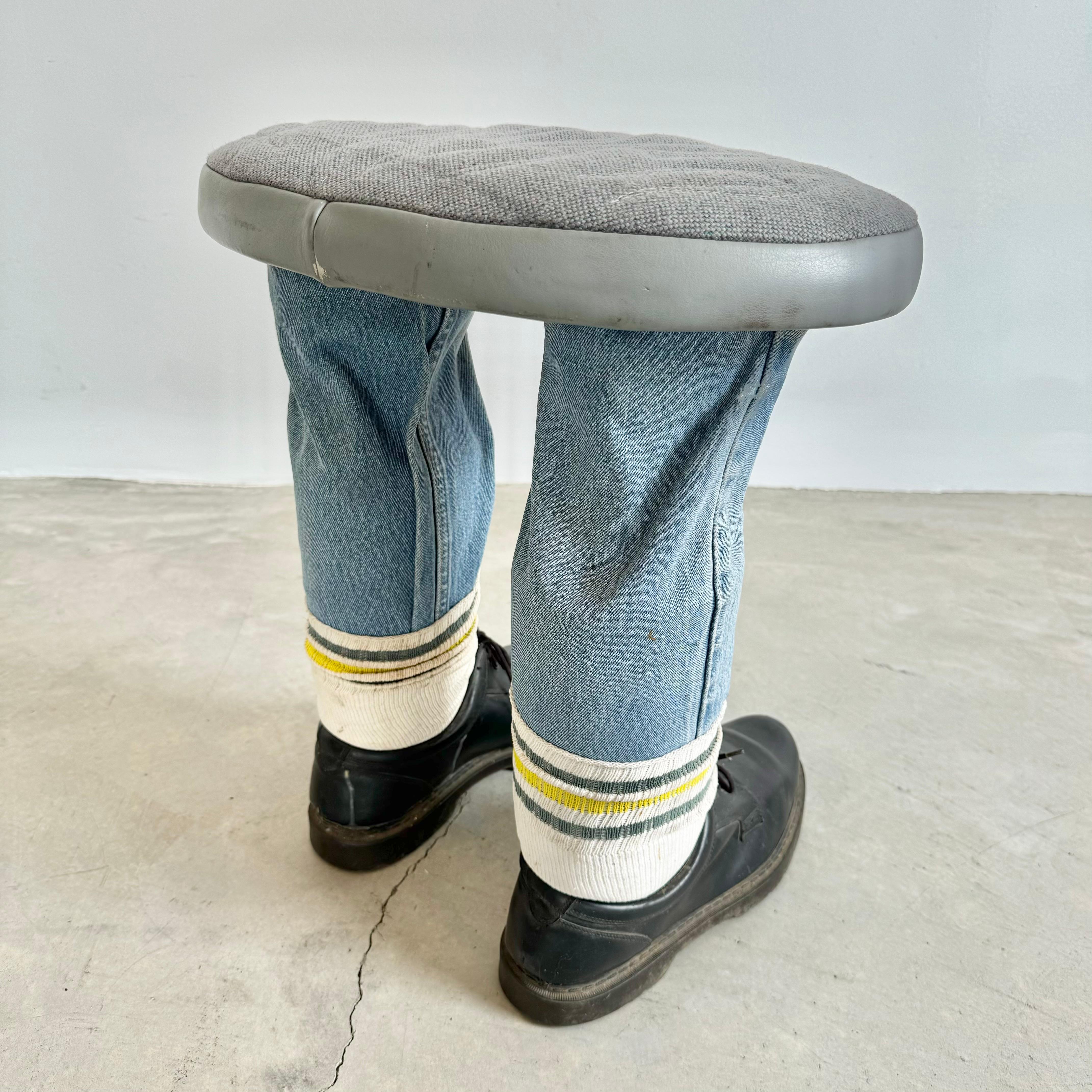 Pop-Art Legs with Work Shoes Stool, 1990s USA For Sale at 1stDibs
