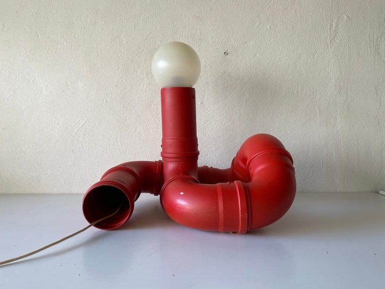 Pop Art Metal Pipe Design Floor Lamp or Table Lamp by Wavin, 1970s ...