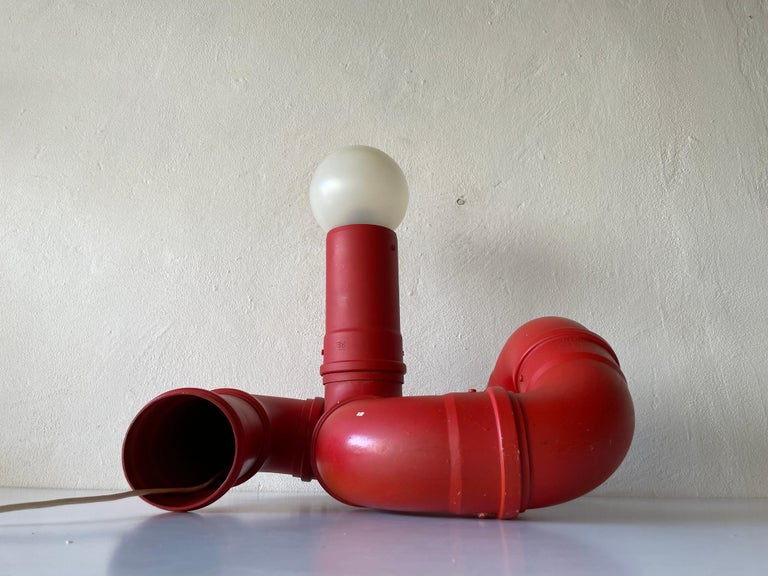 Pop Art Metal Pipe Design Floor Lamp or Table Lamp by Wavin, 1970s ...