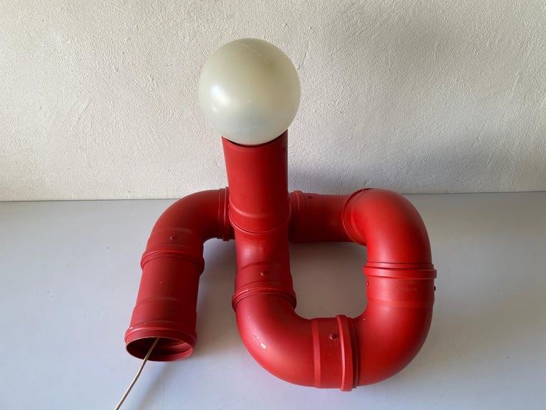 Pop Art Metal Pipe Design Floor Lamp or Table Lamp by Wavin, 1970s ...