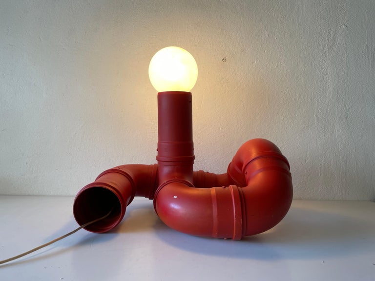 Pop Art Metal Pipe Design Floor Lamp or Table Lamp by Wavin, 1970s ...