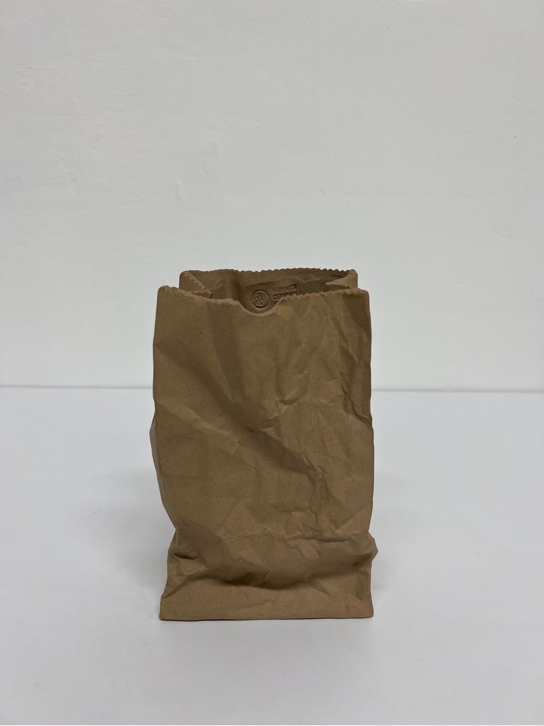 Pop Art Porcelain Brown Paper Bag Vase Sculpture by Hawaii's Ceramic ...