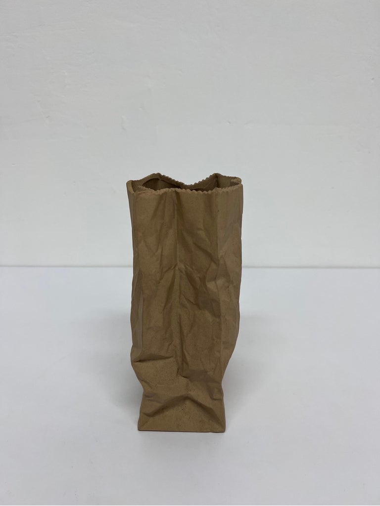 Pop Art Porcelain Brown Paper Bag Vase Sculpture by Hawaii's Ceramic ...