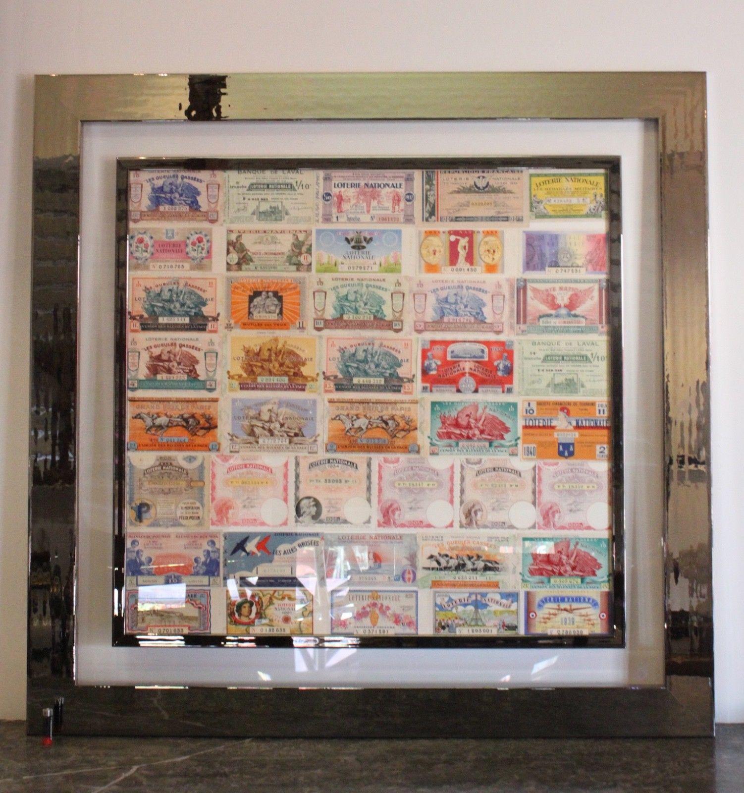 Pop-Art Style Frame with Old French Lottery Tickets For Sale at 1stDibs ...