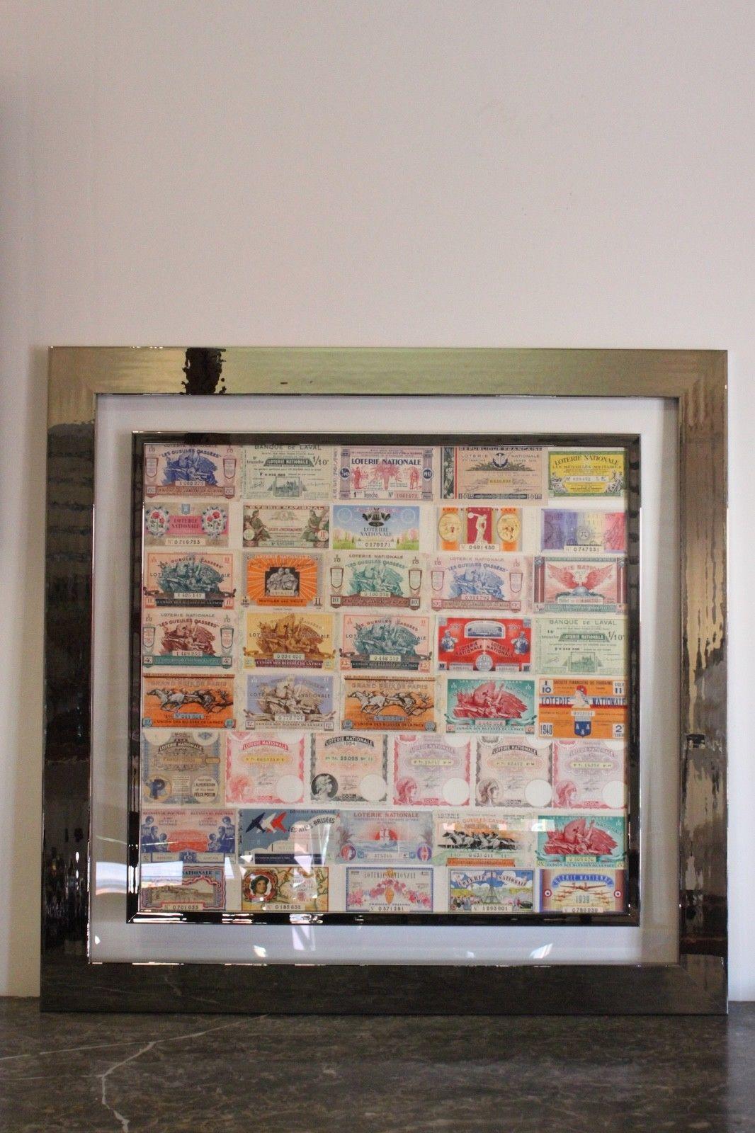 Pop-Art Style Frame with Old French Lottery Tickets For Sale at 1stDibs ...