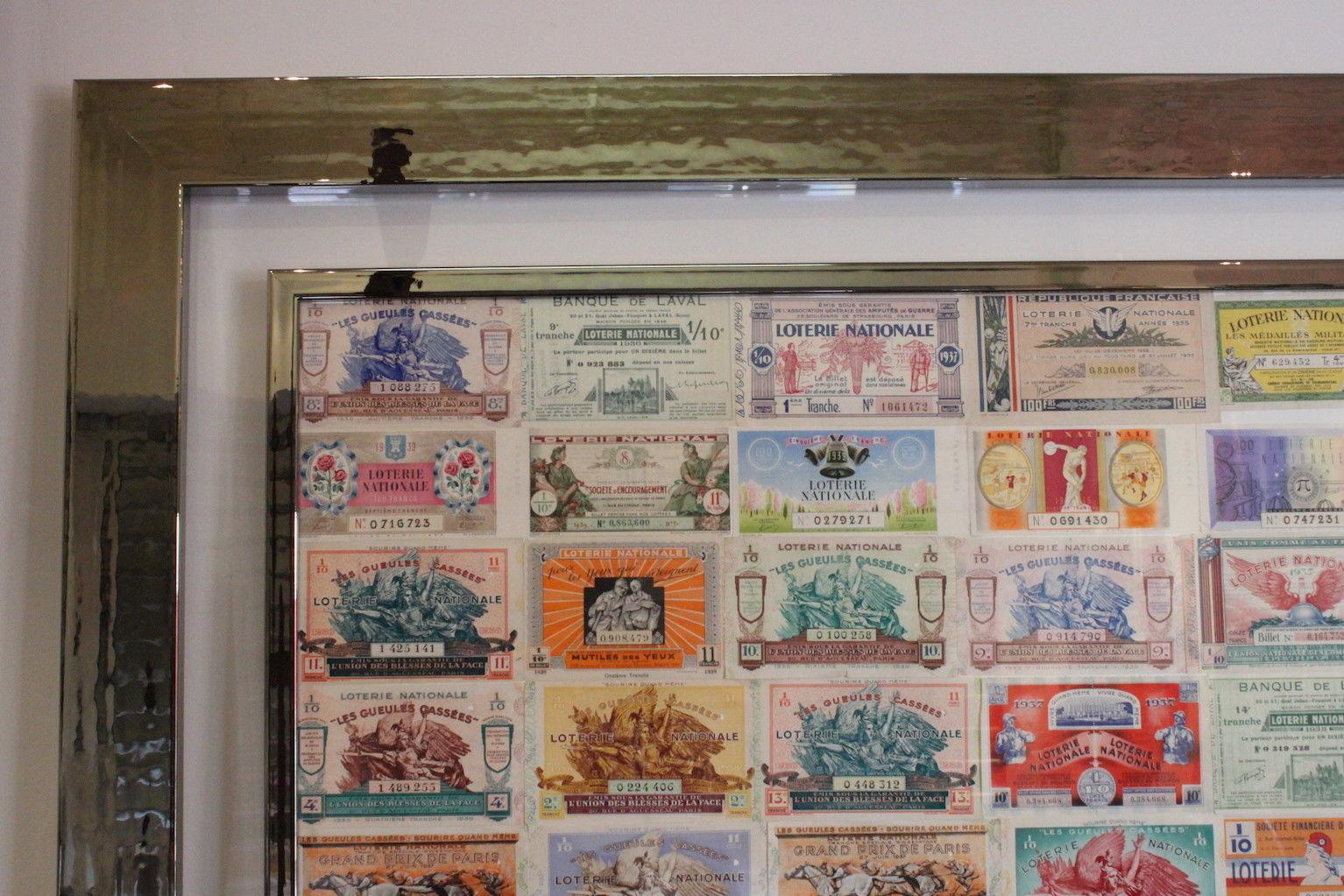 Pop-Art Style Frame with Old French Lottery Tickets For Sale at 1stDibs ...