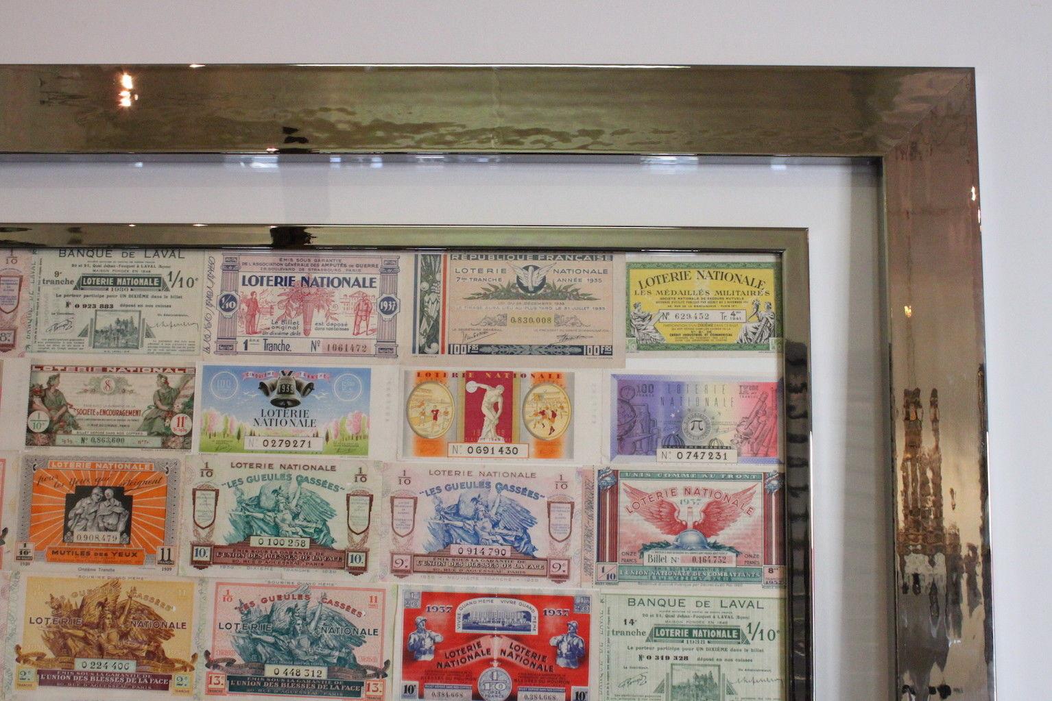 Pop-Art Style Frame with Old French Lottery Tickets For Sale at 1stDibs ...