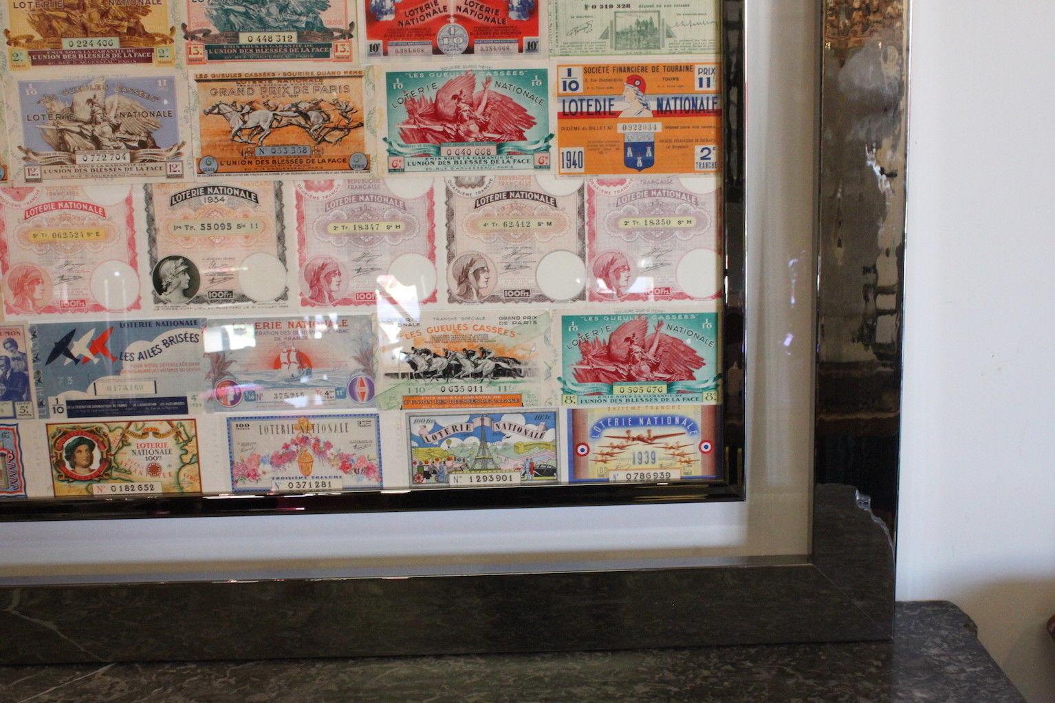 Pop-Art Style Frame with Old French Lottery Tickets For Sale at 1stDibs ...