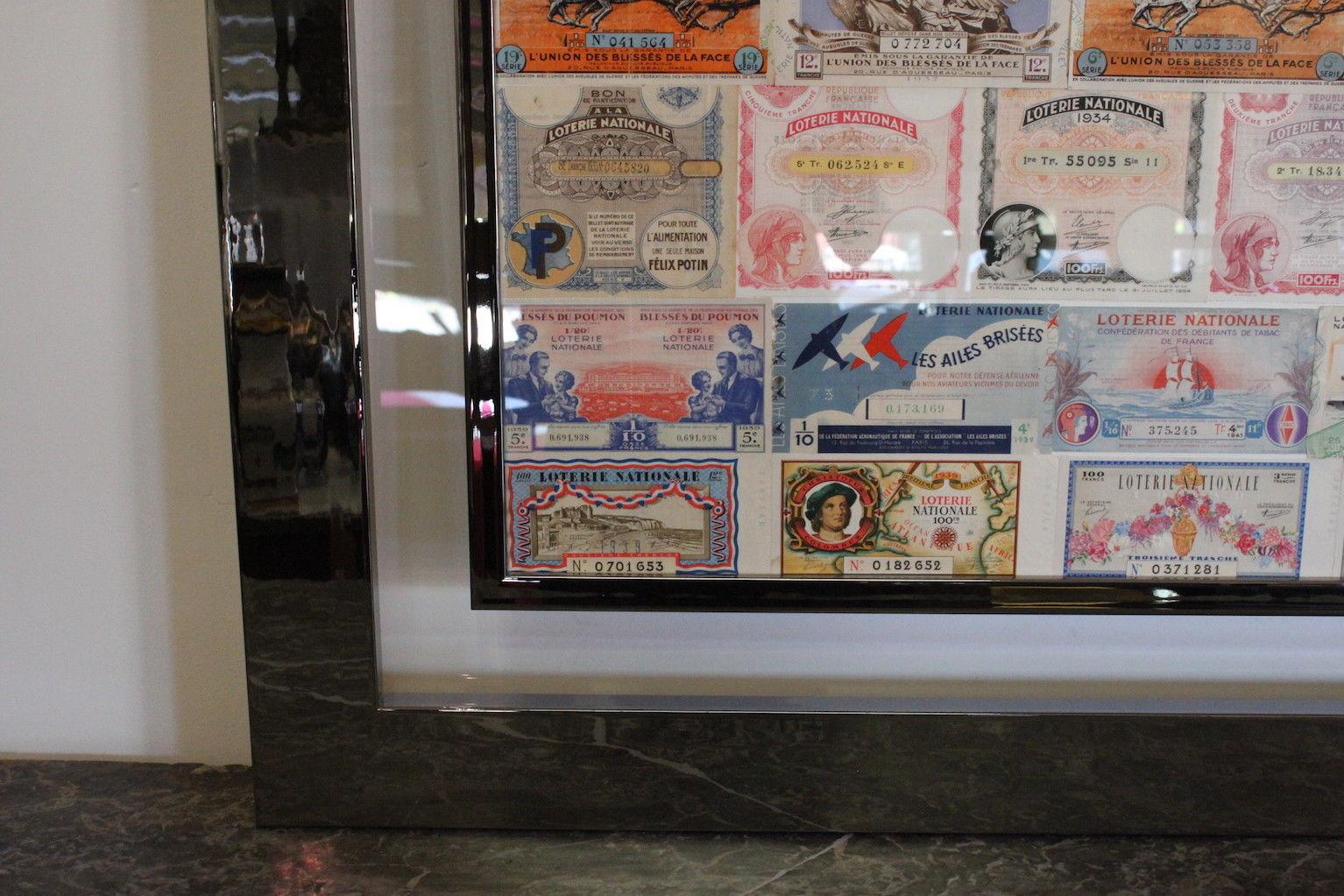 Pop-Art Style Frame with Old French Lottery Tickets For Sale at 1stDibs ...