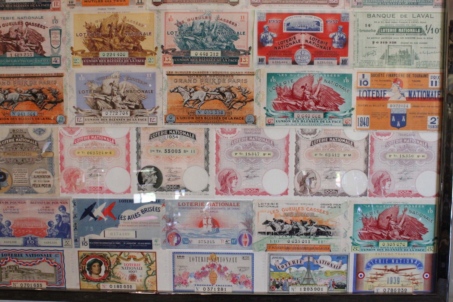Pop-Art Style Frame with Old French Lottery Tickets For Sale at 1stDibs ...
