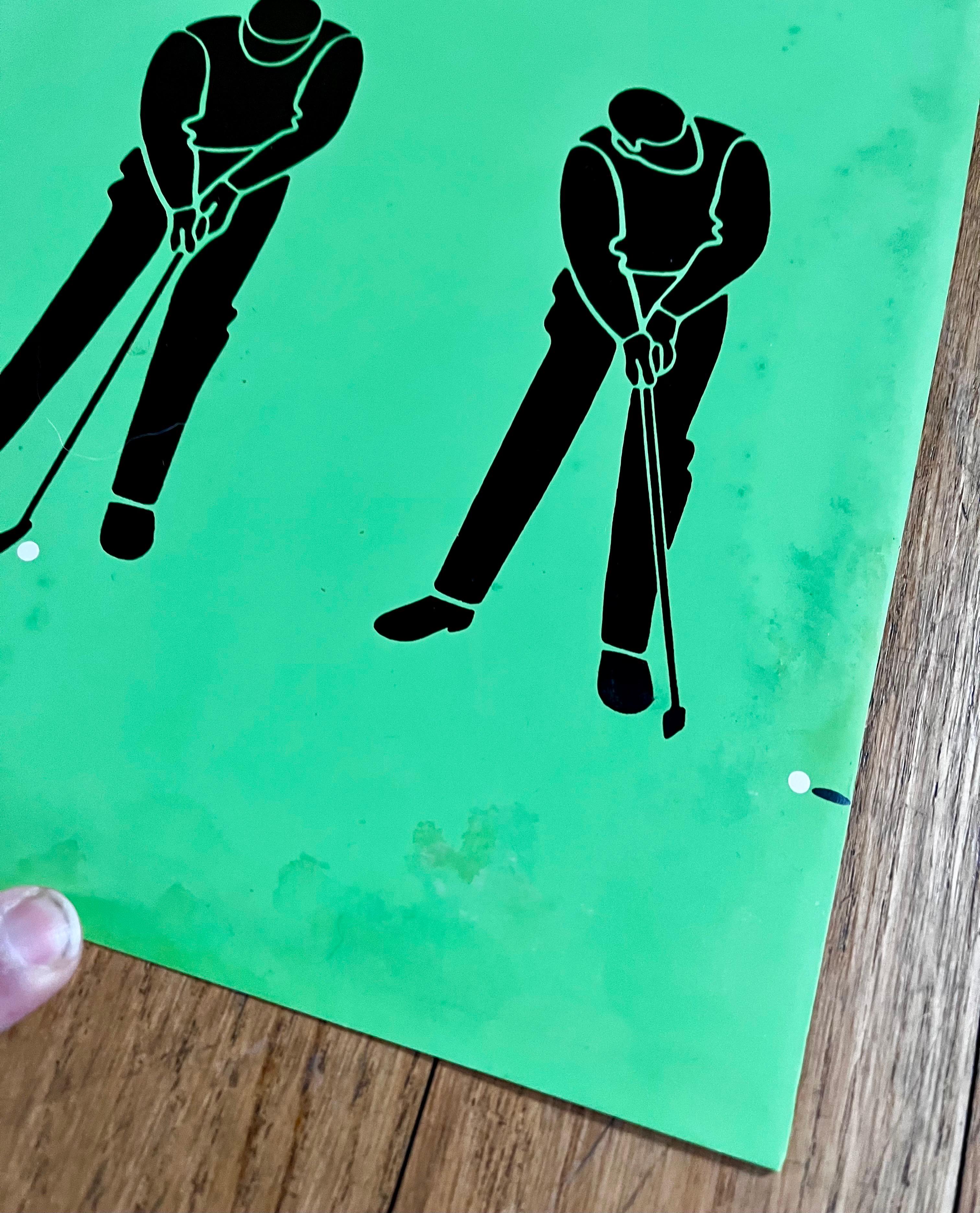 Pop Art Vintage Golf Lithograph Poster For Sale at 1stDibs