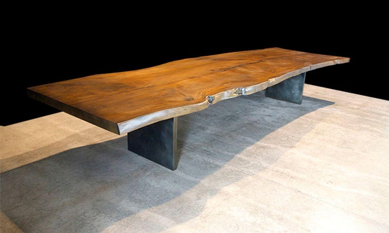 Organic Live Edge Poplar Dining Table For Sale at 1stDibs