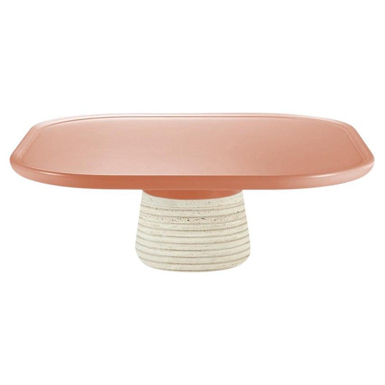 Poppy Coffee Table, Powder Lacquered Top with Travertine For Sale at ...