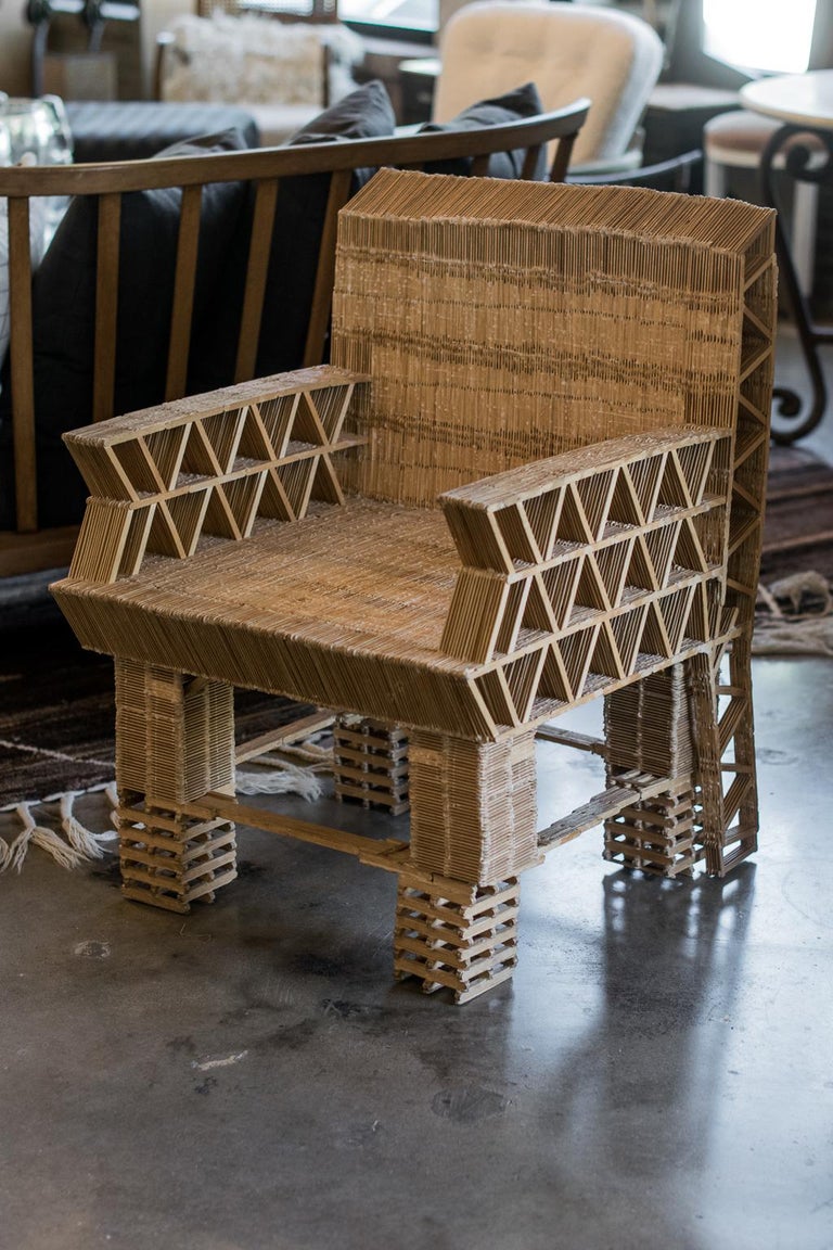 Popsicle Stick Tramp Art Chair at 1stDibs