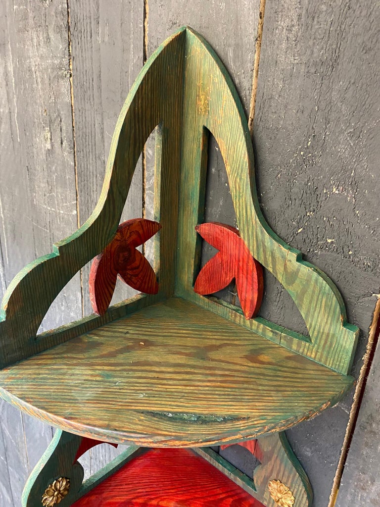 Popular Art Shelf in Pine, circa 1900 For Sale at 1stDibs