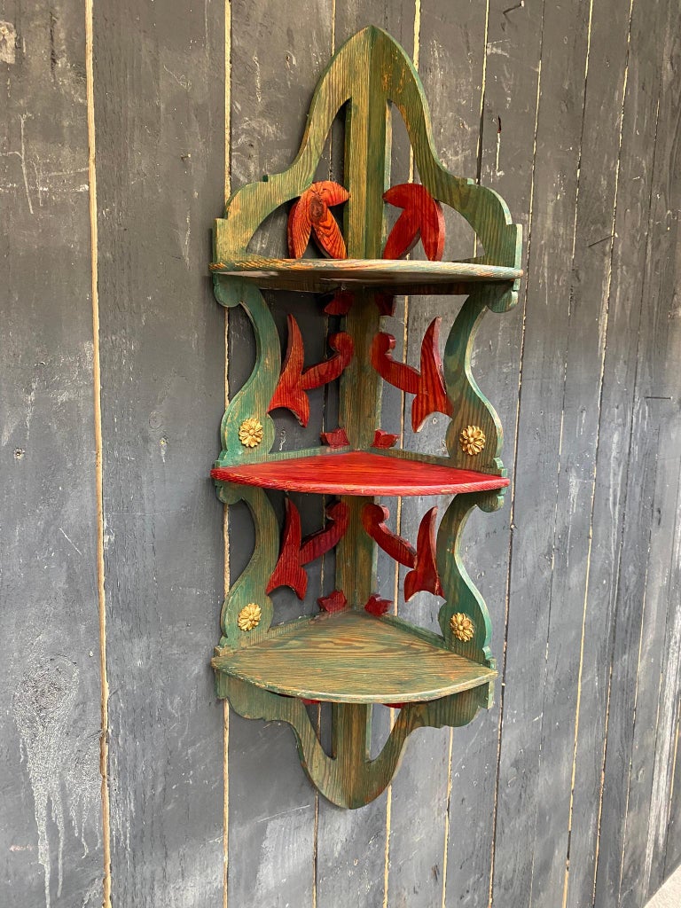 Popular Art Shelf in Pine, circa 1900 For Sale at 1stDibs