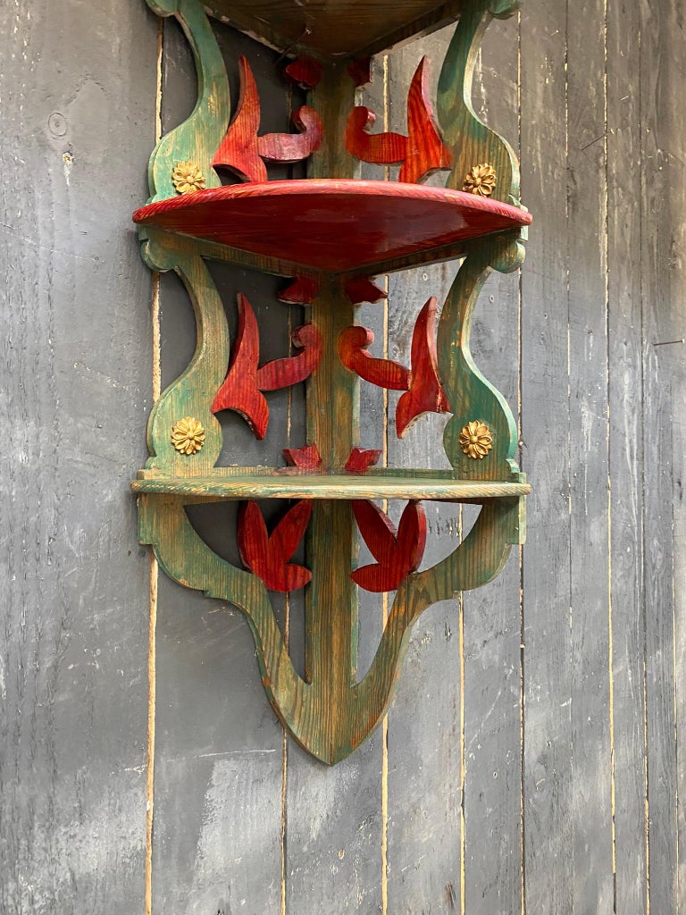 Popular Art Shelf in Pine, circa 1900 For Sale at 1stDibs
