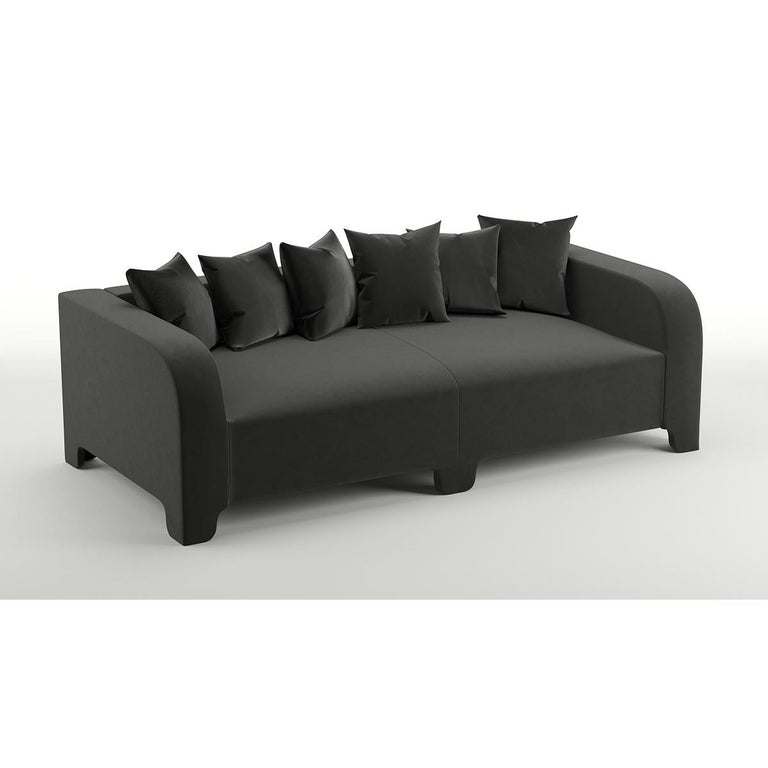 Popus Editions Graziella 2 Seater Sofa in Brown Como Velvet Upholstery ...