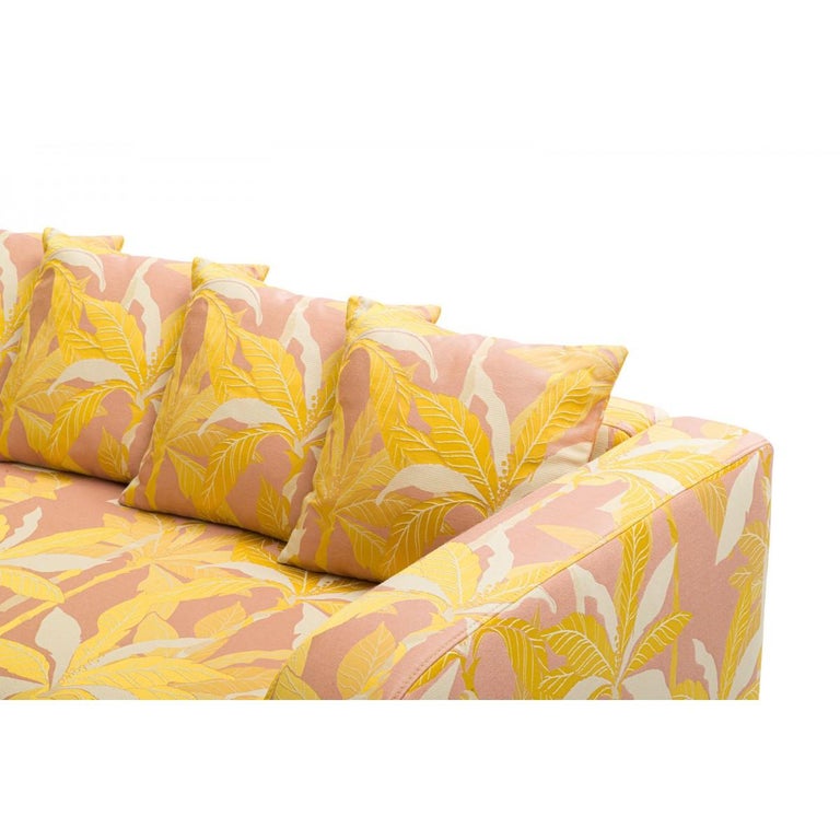 Popus Editions Graziella 2 Seater Sofa in Pink Miami Jacquard Fabric ...