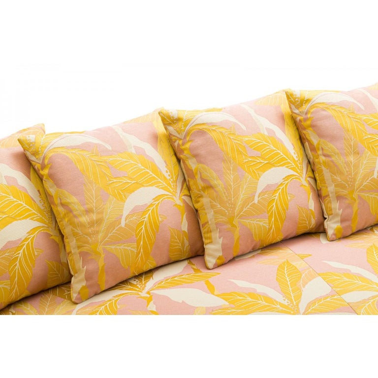Popus Editions Graziella 2 Seater Sofa in Pink Miami Jacquard Fabric ...
