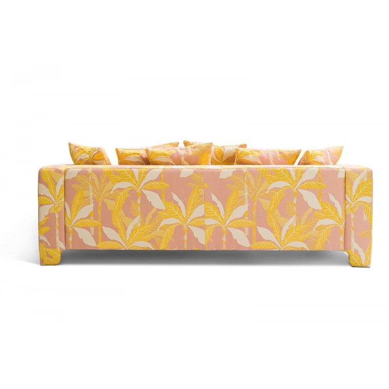 Popus Editions Graziella 3 Seater Sofa in Pink Miami Jacquard Fabric ...