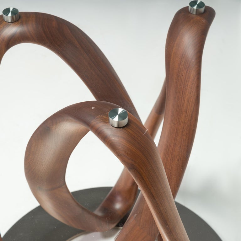 Porada Walnut and Glass Infinity Dining Table For Sale at 1stDibs