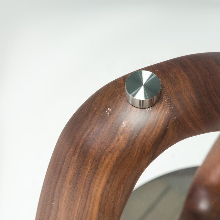 Porada Walnut and Glass Infinity Dining Table For Sale at 1stDibs