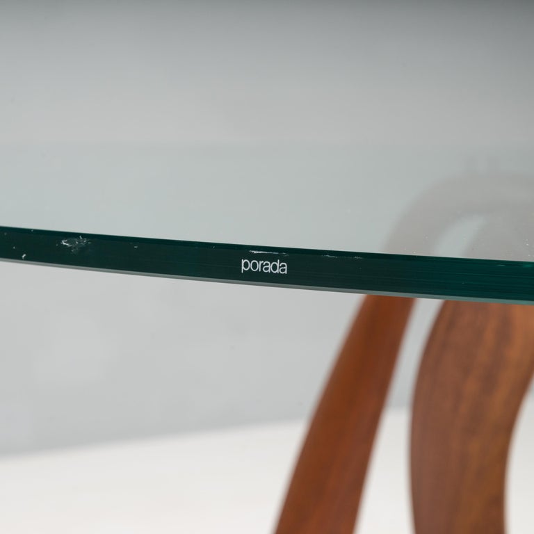 Porada Walnut and Glass Infinity Dining Table For Sale at 1stDibs