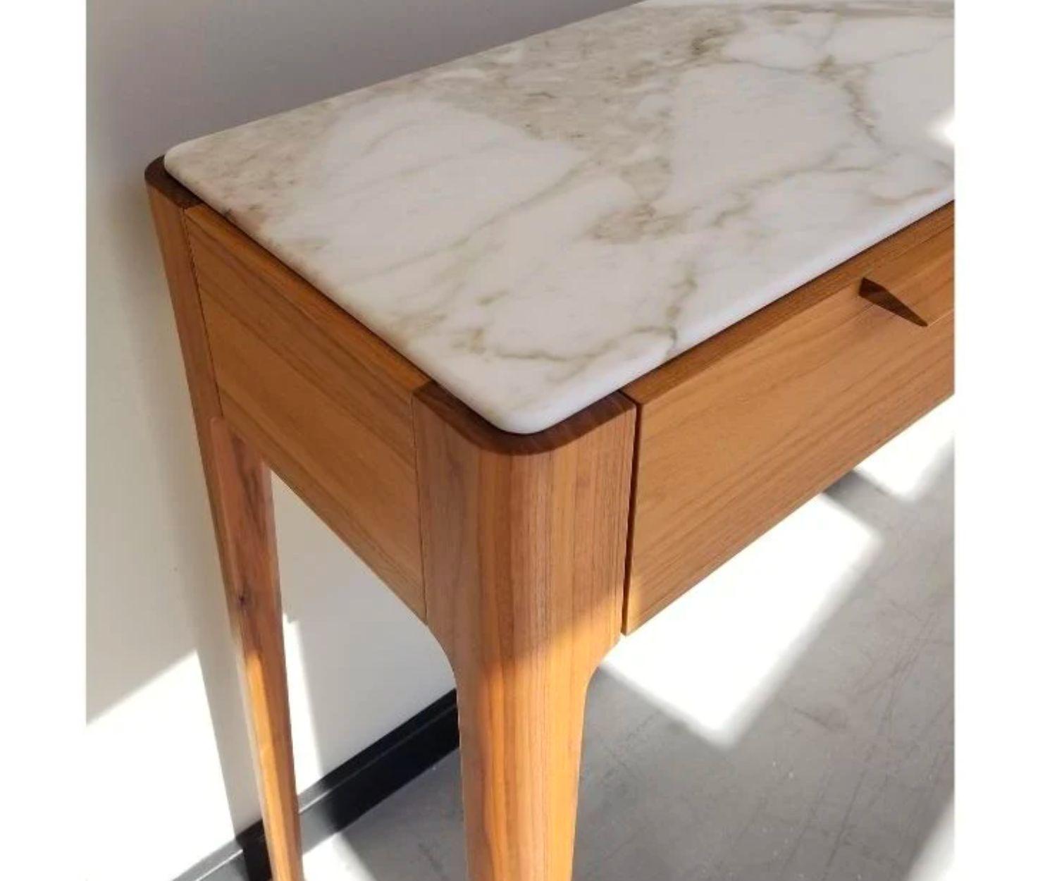 Porada Ziggy 10 Walnut Console Table by C. BALLABIO with Marble Top For ...