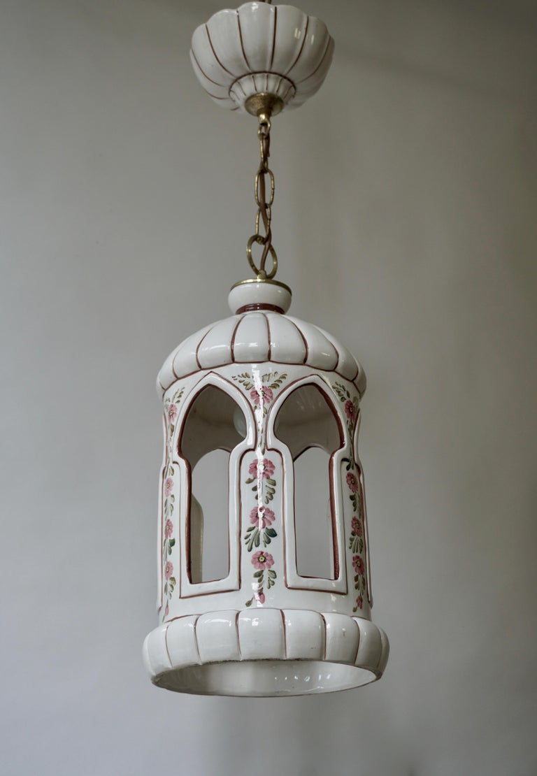 Porcelain and Brass Pendant Light For Sale at 1stDibs